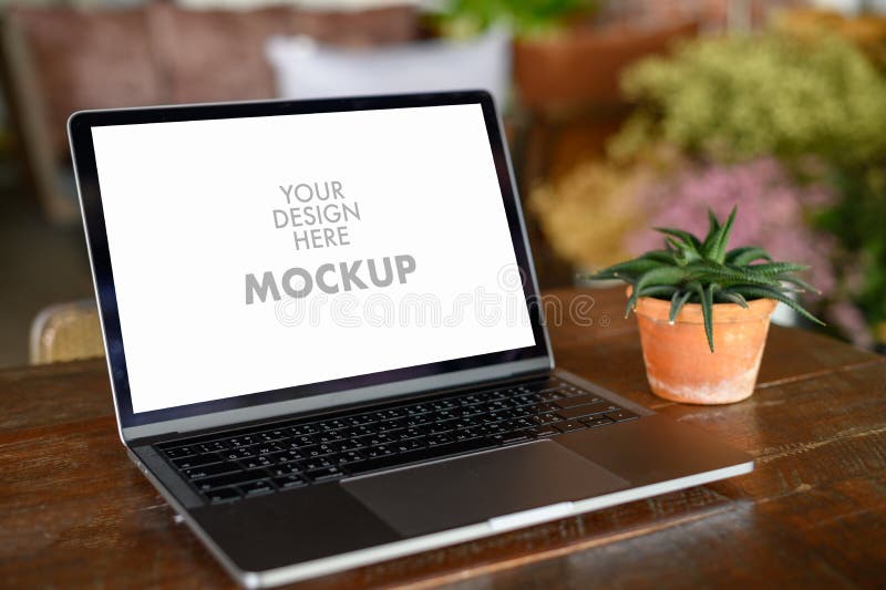 Mockup of Business Man Using Laptop Screen for Your Advertising Text ...