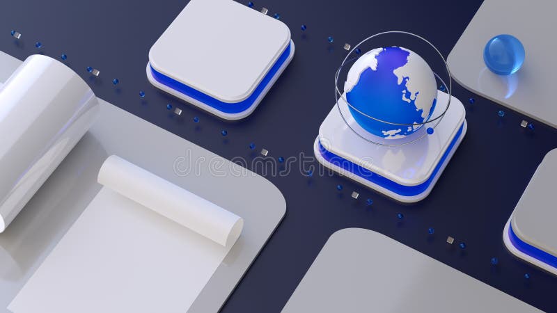 Mockup Business Template. High Resolution 3d Render Stock Illustration ...