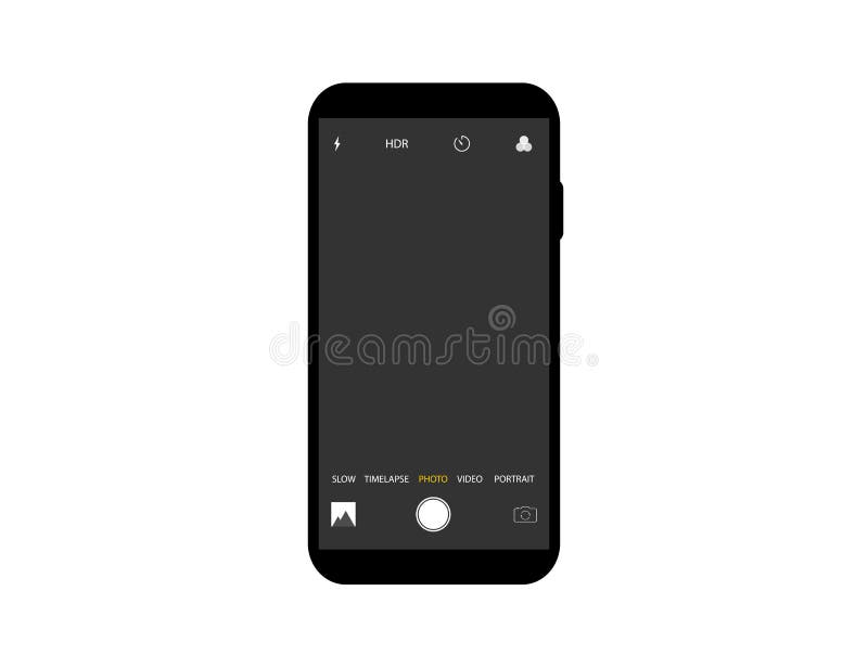 Mockup of Camera Interface on Smartphone. Template of Video and Photo ...