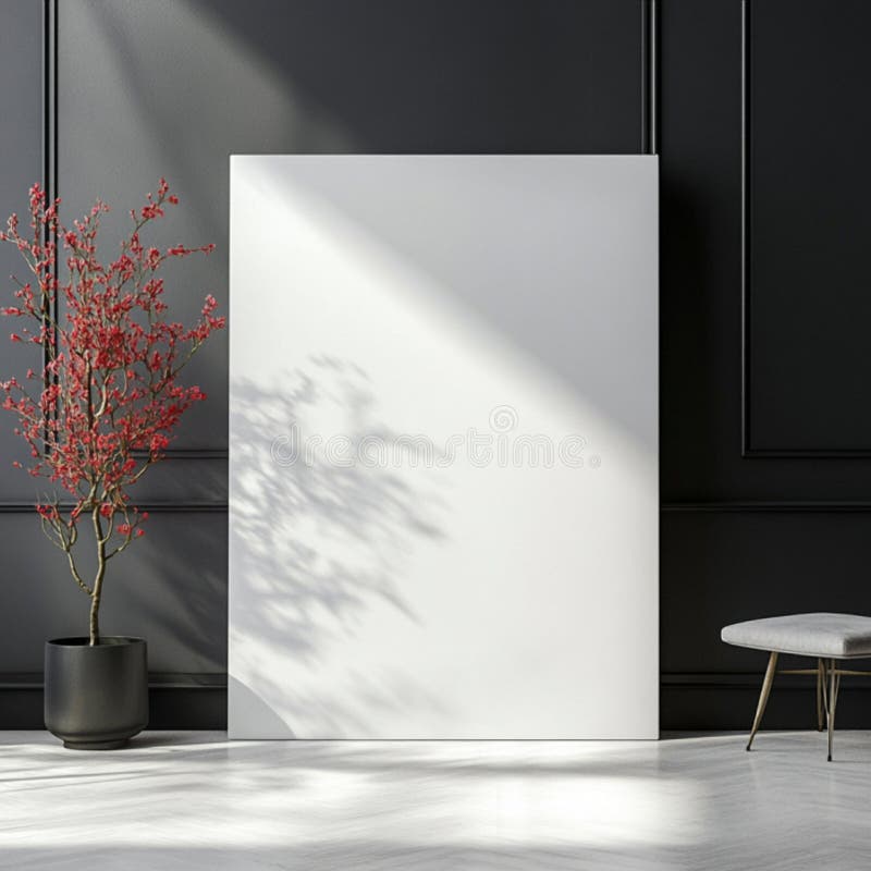 Mockup Artist Canvas in Vertical Format on Black Background. Format ...