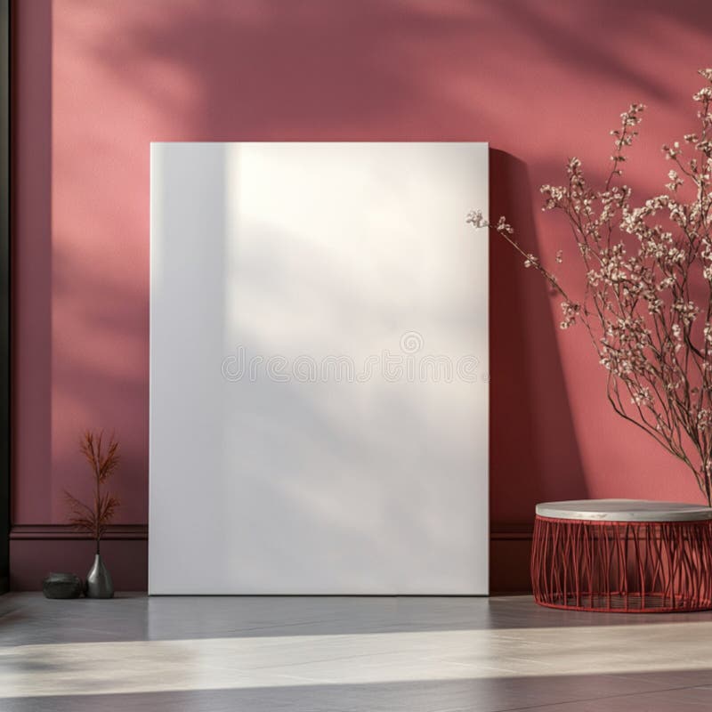 Mockup Artist Canvas in Vertical Format on Pink Background. Format ...