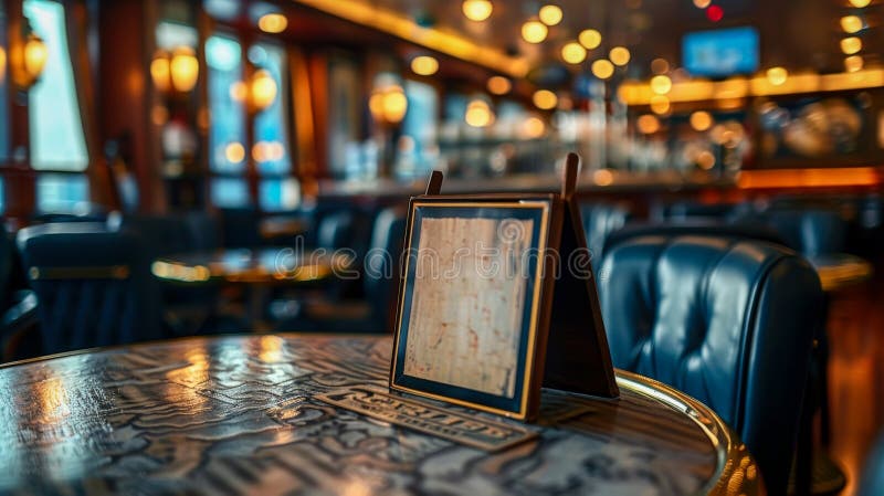 Mockup Card for Text Sign on Table in Luxury Restaurant Interior ...