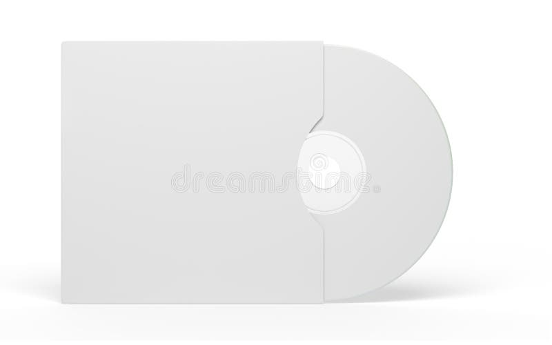 Compact Disc with Paper CD Cover Isolated on White Background Stock ...