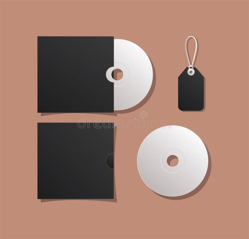 Mockup Cds and Label Vector Design Stock Vector - Illustration of ...