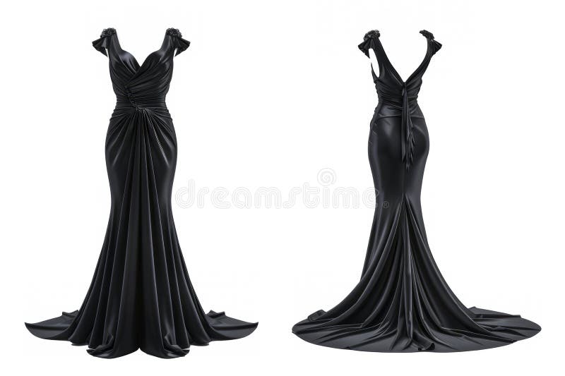 Mockup of a Chic and Elegant Evening Dress, Including Front and Back ...