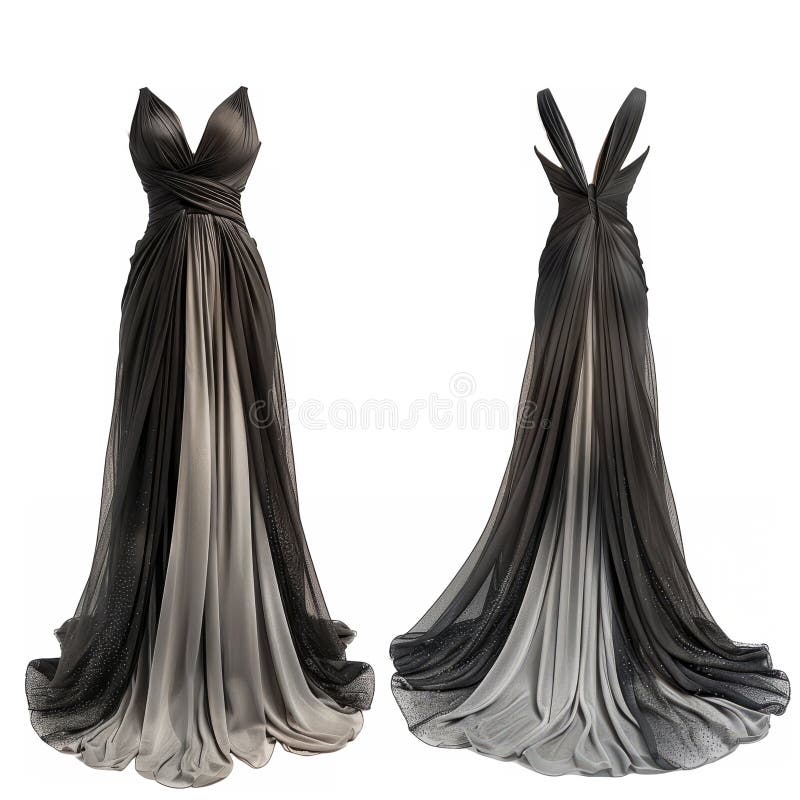 Mockup of a Chic and Elegant Evening Dress, Including Front and Back ...