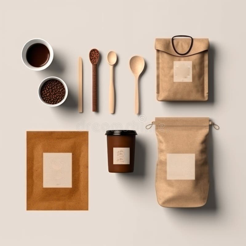 Mockup of Coffee Packaging Brand Generative AI Stock Illustration ...