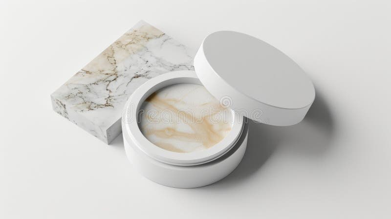 A Mockup for a Compact Powder Case with a Marble Print Design and a ...