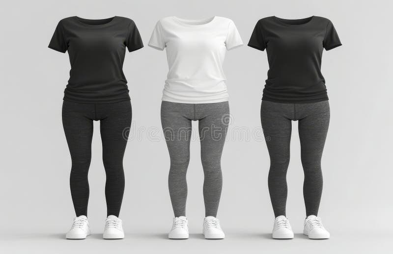 A Mockup of a Compression Suit with a Crop Top and Leggings in White ...