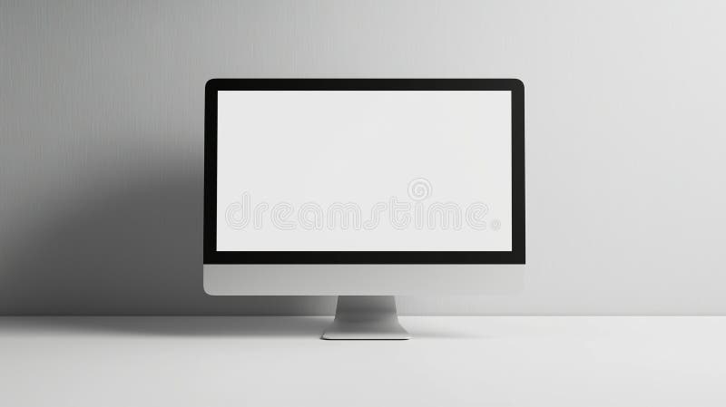 Mockup Computer Monitor on White Background, Ai Generated Stock Photo ...