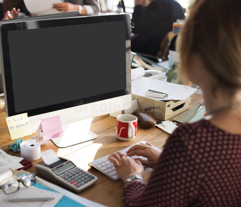 Mockup Copy Space Blank Screen Concept Stock Photo - Image of workspace ...