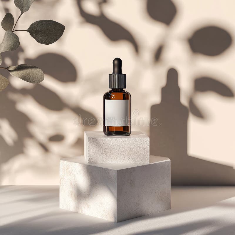 Mockup of a Cosmetic Bottle with a Pipette. Skin Care Concept Stock ...