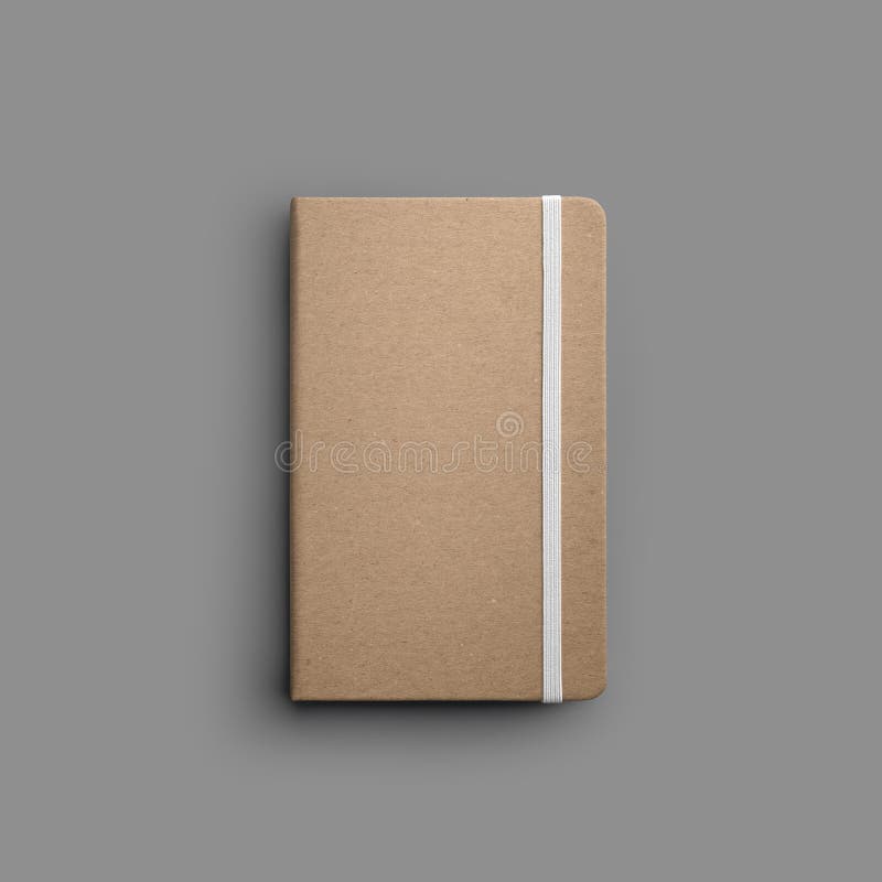 Mockup of Craft Notebook with White Band Isolated with Shadows on Gray ...