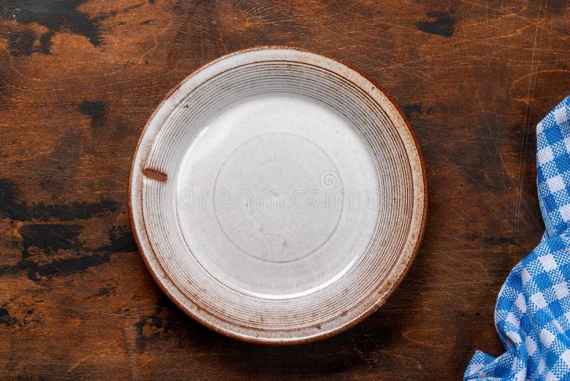Mockup for a Delicious Meal. Empty Plate on a Table Stock Photo - Image ...