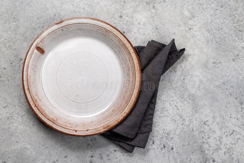 Mockup for a Delicious Meal. Empty Plate on a Table Stock Photo - Image ...