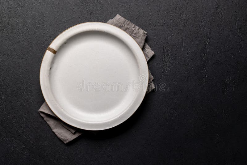 Mockup for a Delicious Meal. Empty Plate on a Table Stock Image - Image ...