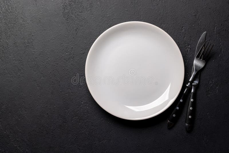 Mockup for a Delicious Meal. Empty Plate on a Table Stock Image - Image ...