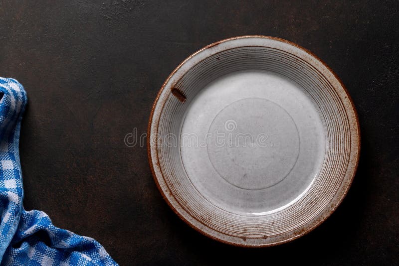 Mockup for a Delicious Meal. Empty Plate on a Table Stock Image - Image ...