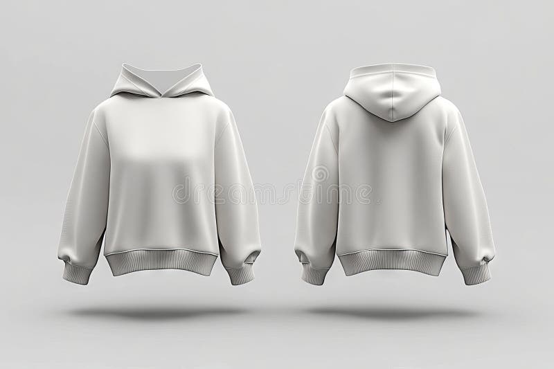 A Mockup Design of a Beige Hoodie, Showcasing Both the Front and Back ...