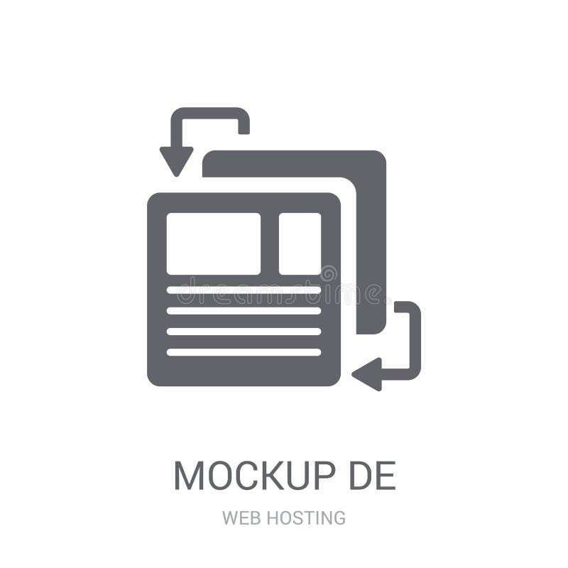 Mockup Design Icon. Trendy Mockup Design Logo Concept on White B Stock ...