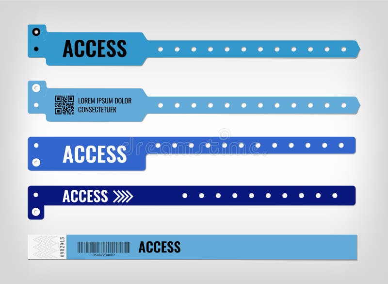Mockup of Different Types of Bracelet. Suitable for Security Access ...
