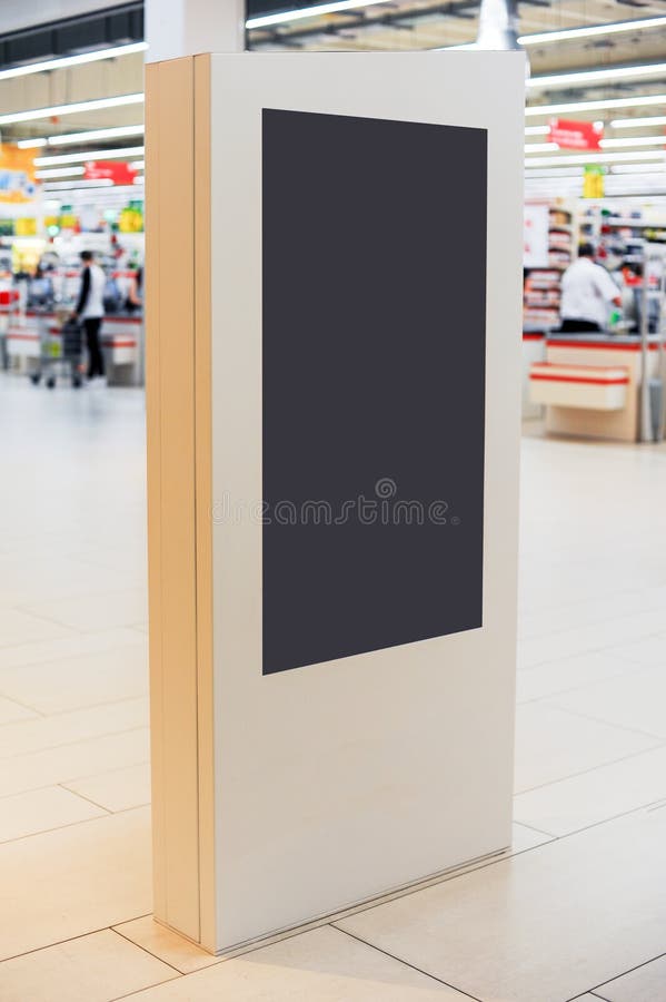 Mockup of Digital White Screen Panel. Stock Image - Image of commercial ...