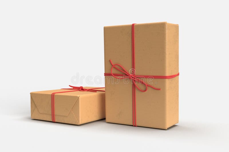 Mockup of double box gift stock illustration. Illustration of sack ...