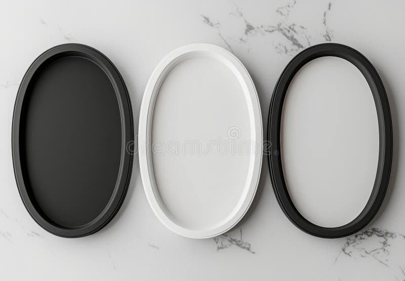Mockup of a Ellipse Magnet Mocked Up in Black and White Stock Image ...
