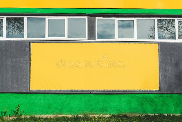Mockup of an Empty Billboard Banner on a Building Stock Photo - Image ...