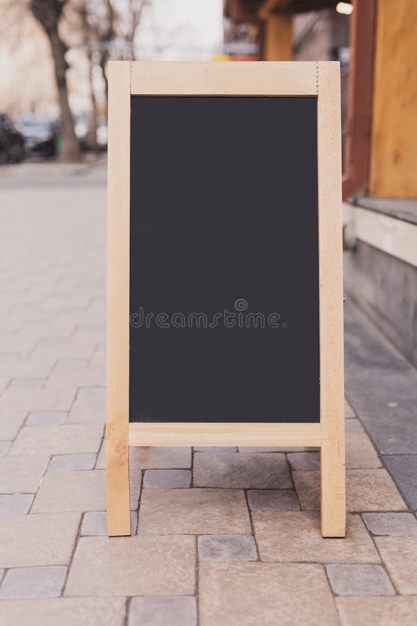 Mockup Empty Blank of Cafe Menu Chalkboard on Street - Copy Space and ...
