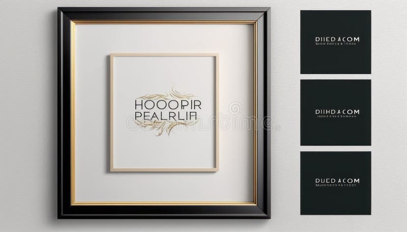 Mockup of an Empty Frame, with an Example of a Font for Text Stock ...