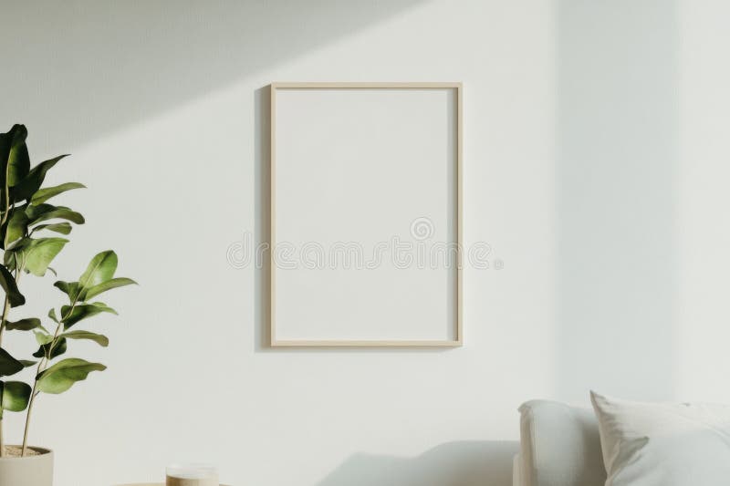 Mockup Empty Picture Frame on a Chic Loft Wall with Exposed Brick and ...