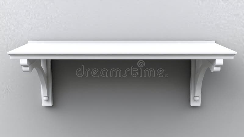 A Mockup of Empty Store Shelves Positioned in Front of a White Wall for ...