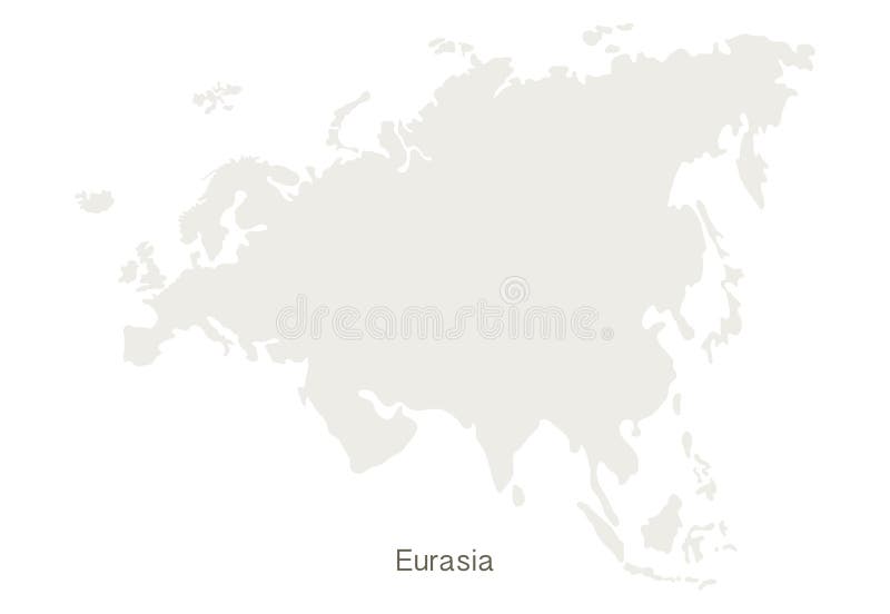 Mockup of Eurasia Map on a White Background. Vector Illustration ...
