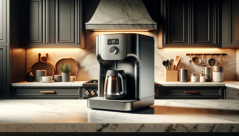 Modern Brew Elegance: Stylish Coffee Maker in a Chic Kitchen Setting ...