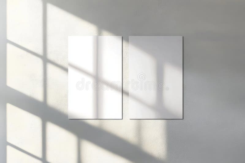 This Mockup Features Two White Vertical Rectangles with Diagonal Window ...