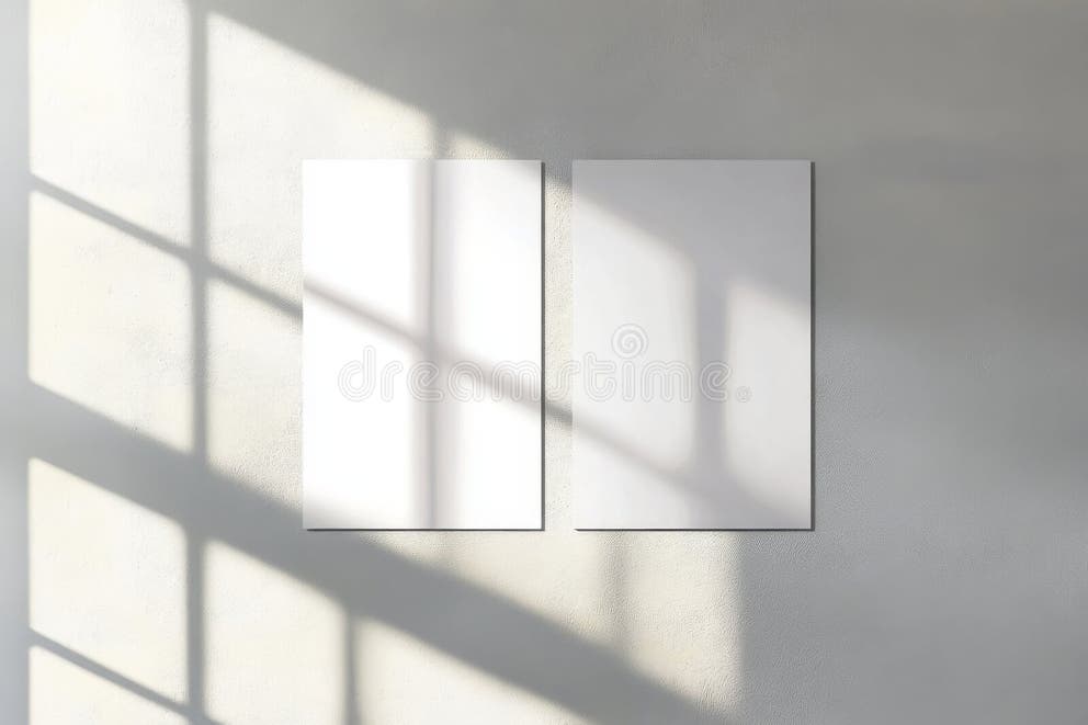This Mockup Features Two White Vertical Rectangles with Diagonal Window ...