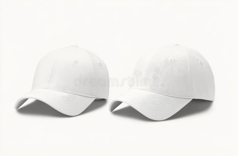 The Mockup Features a White Baseball Cap on a Grey Background, with ...