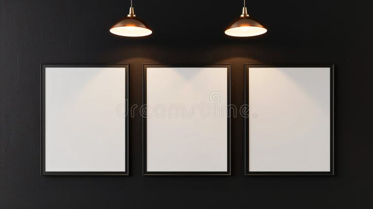 Three Vertical Frames Mockup, Concept of Proposal and Design Phase of a ...