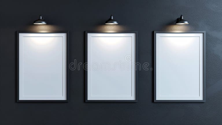 Three Vertical Frames Mockup, Concept of Proposal and Design Phase of a ...