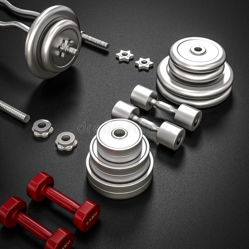 Mockup Fitness Elements. Bodybuilding Stock Illustration - Illustration ...