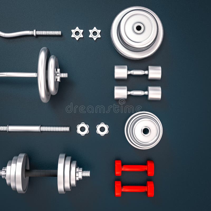 Mockup Fitness Elements. Bodybuilding Stock Illustration - Illustration ...