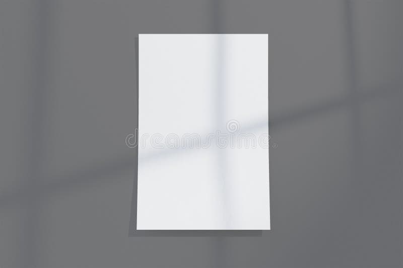 Mockup of a Flyer with Window Shadow Overlay Stock Illustration ...