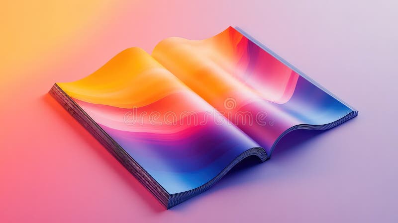 Mockup of a Folded Magazine for Design Display Stock Illustration ...