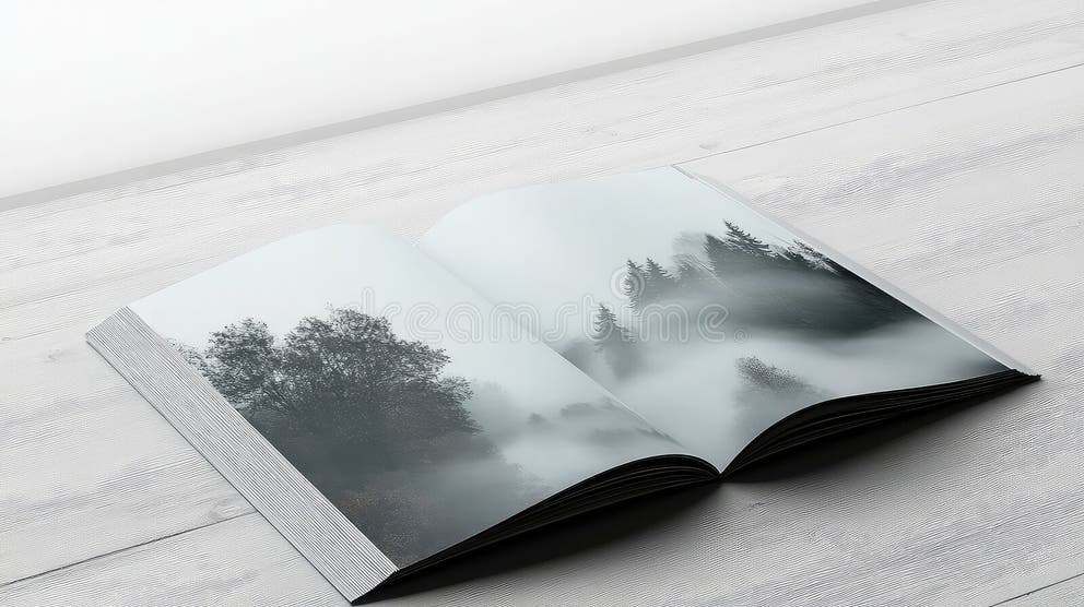 Mockup of a Folded Magazine for Design Display Stock Illustration ...