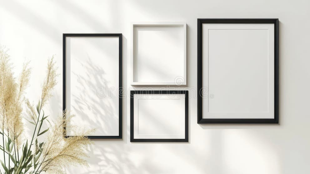 Mockup of Four Different Photo Frames Displayed on a White Background ...