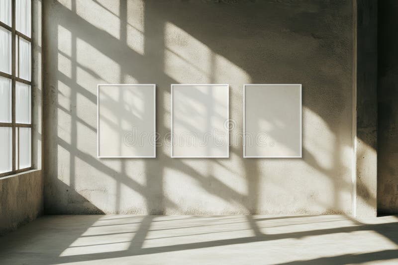 Mockup of Four Vertical Posters in Ultra Quality Image Stock Image ...