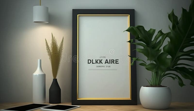 Mockup Frame Close Up in Simple Minimal Room Interior Ai Generative ...