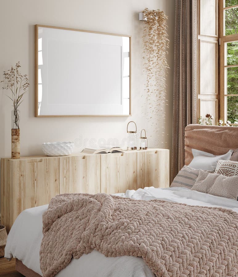 Mockup Frame in Interior Background, Room in Light Pastel Colors ...