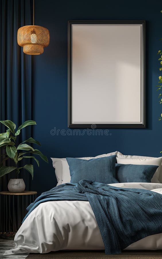 Mockup Frame in Scandi Living Room Interior, 3d Render Stock ...